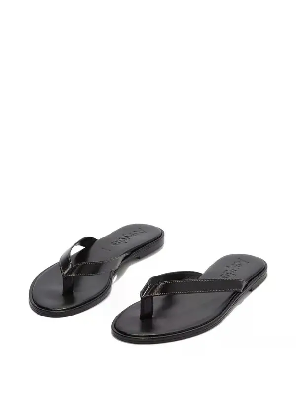 AeydĒ Melody Leather Thong Sandals - Black