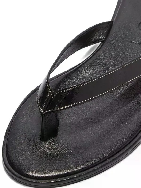 AeydĒ Melody Leather Thong Sandals - Black