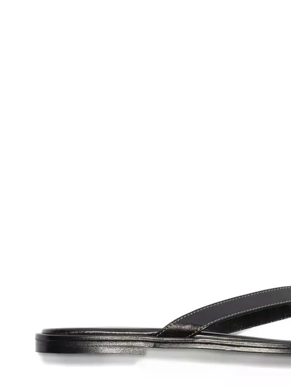 AeydĒ Melody Leather Thong Sandals - Black
