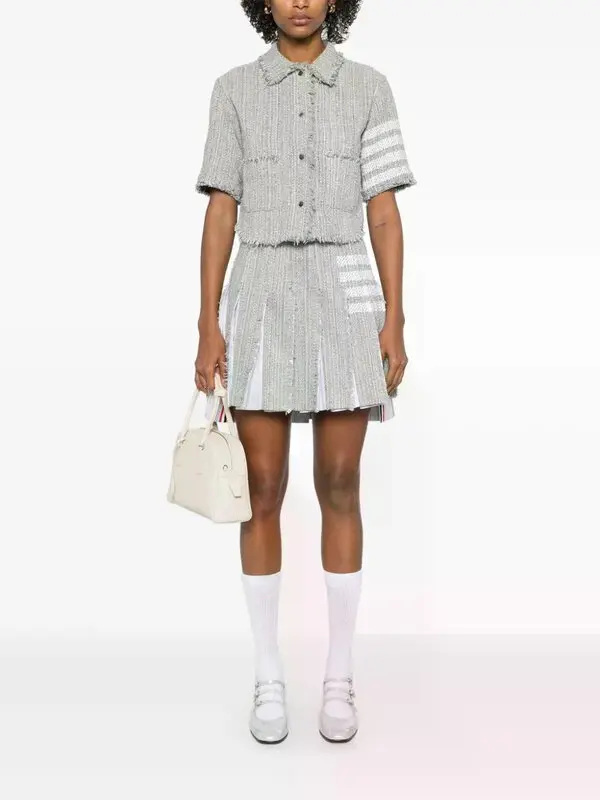 Thom Browne 4-bar Tweed Mini Skirt - Grey
