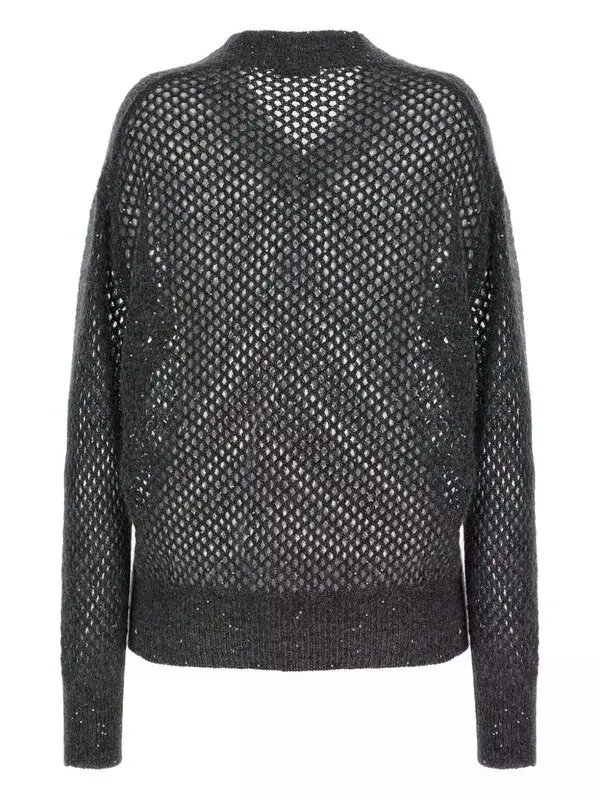 Brunello Cucinelli Sequin-embellished Net Sweater