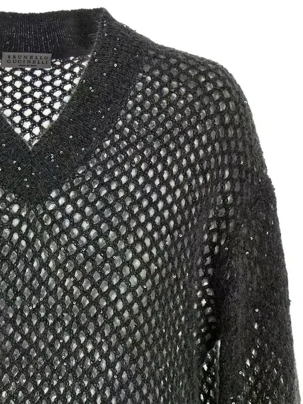Brunello Cucinelli Sequin-embellished Net Sweater