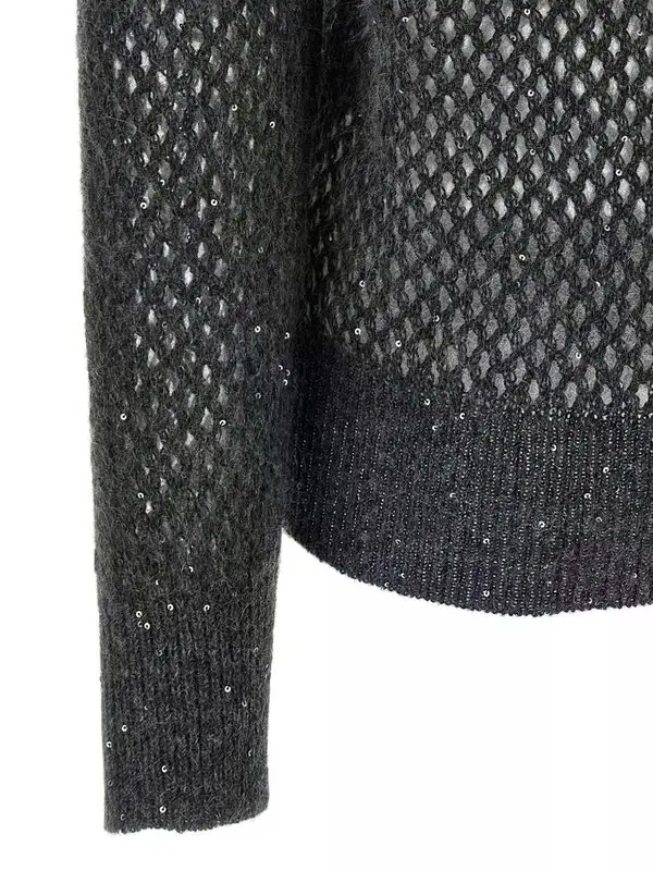 Brunello Cucinelli Sequin-embellished Net Sweater