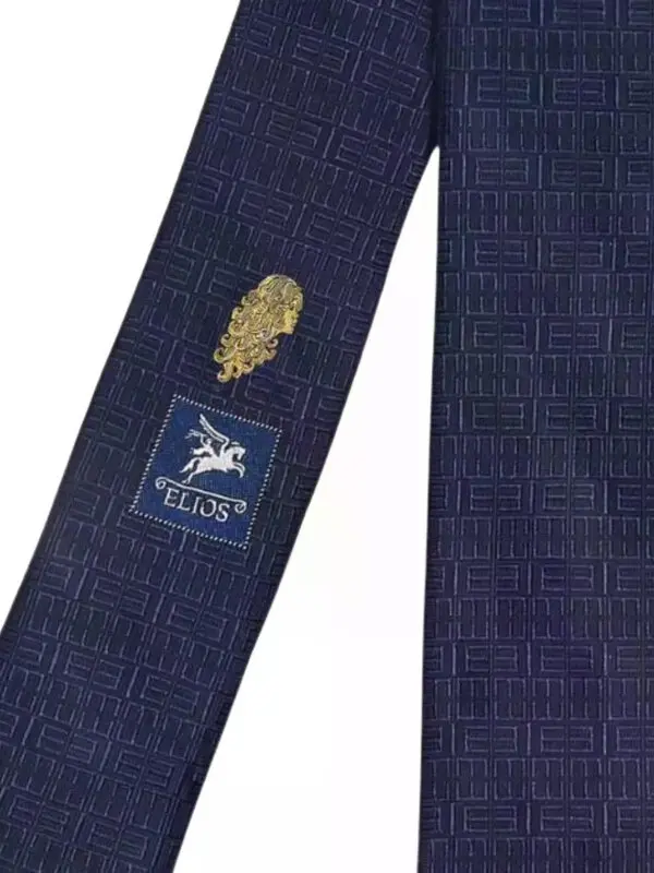ELIOS Virgo Geometric-pattern Silk Tie