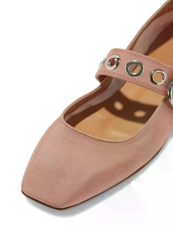 AeydĒ Eyelet-buckle Ballerina Flats