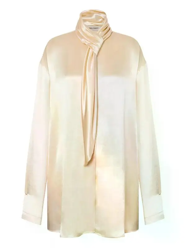 Alberta Ferretti Satin Blouse With Scarf