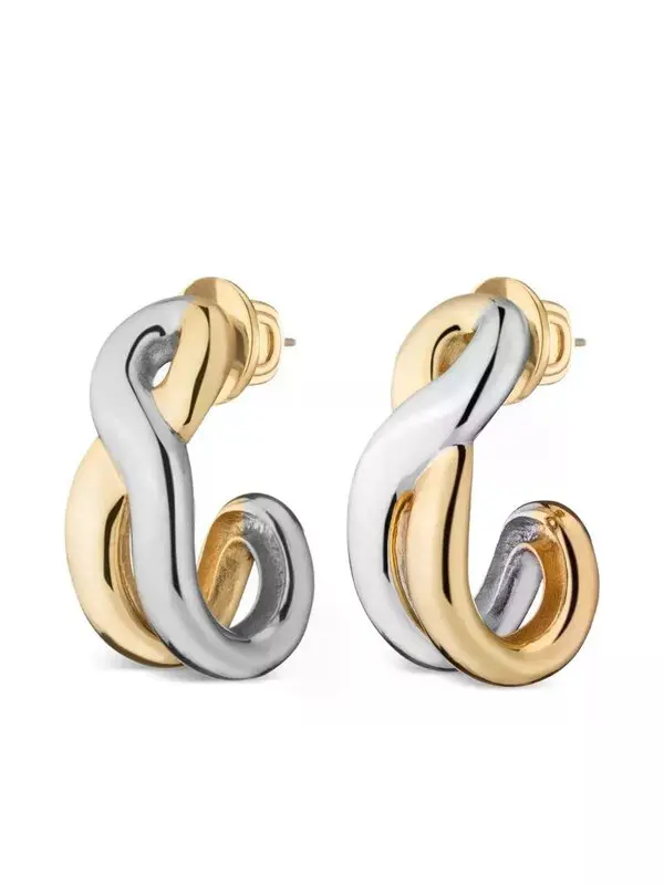 Demarson Odell Twisted Hoop Earrings - Silver