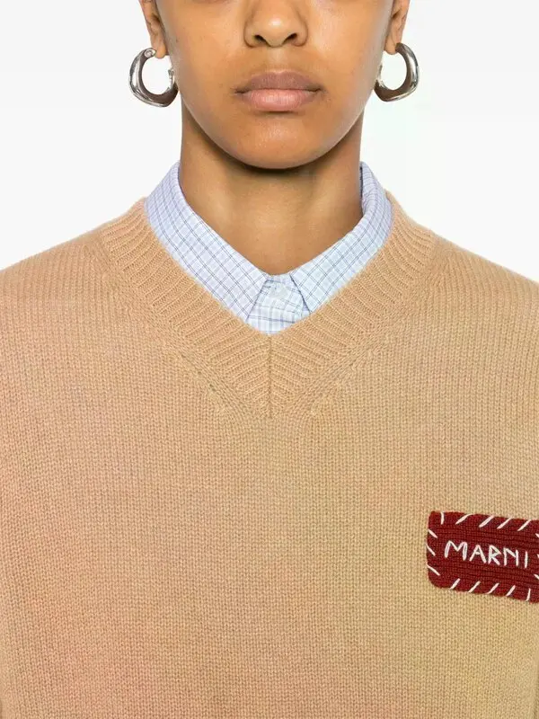 Marni V-neck Sweater - Brown