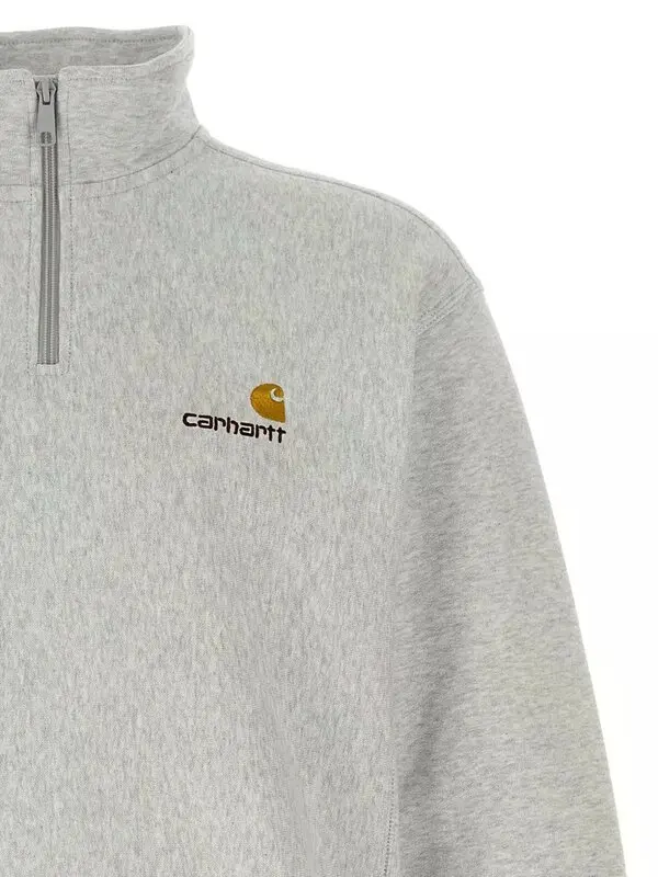 Carhartt Work In Progress American Script Half-zip Sweatshirt - Grey