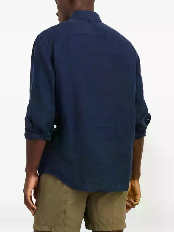 ALEX MILL Linen Long-sleeve Shirt - Blue