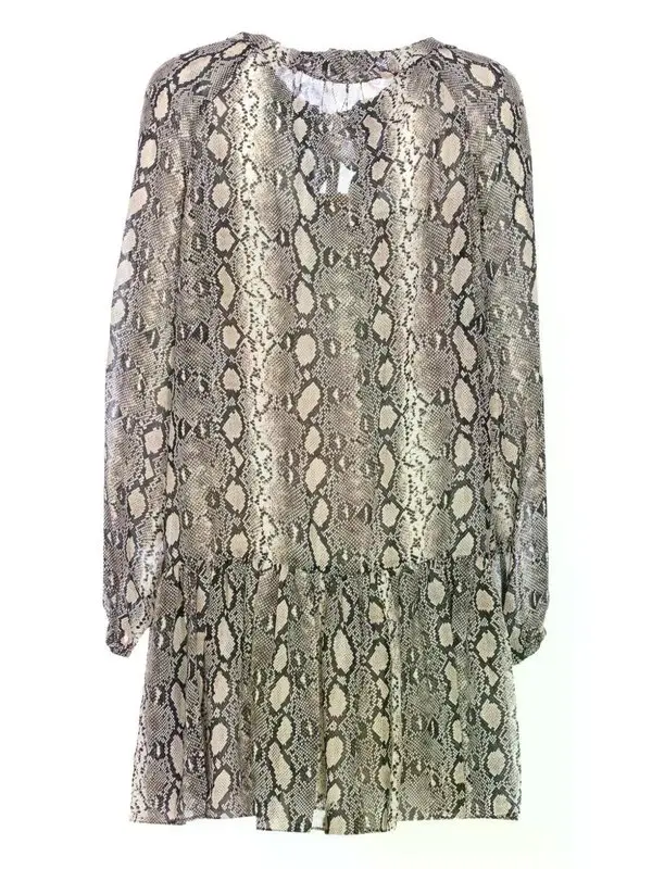 Michael Kors Snake-print Ruffled Dress