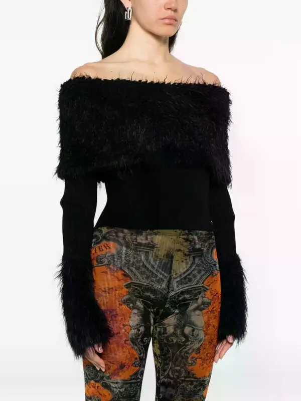 JEAN PAUL GAULTIER Shearling Trim Sweater