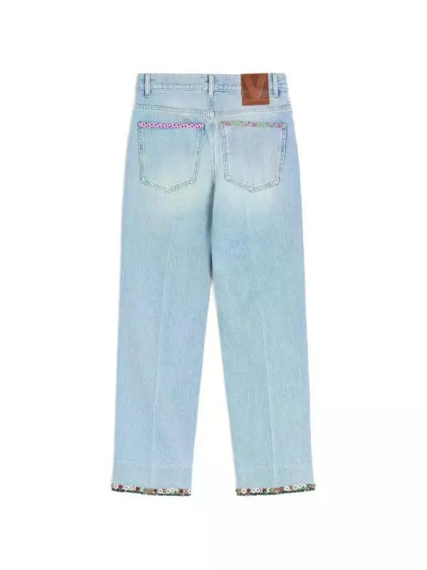 Valentino Garavani Embroidered Denim Trousers