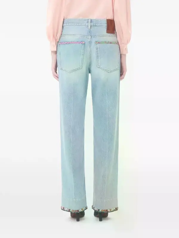 Valentino Garavani Embroidered Denim Trousers