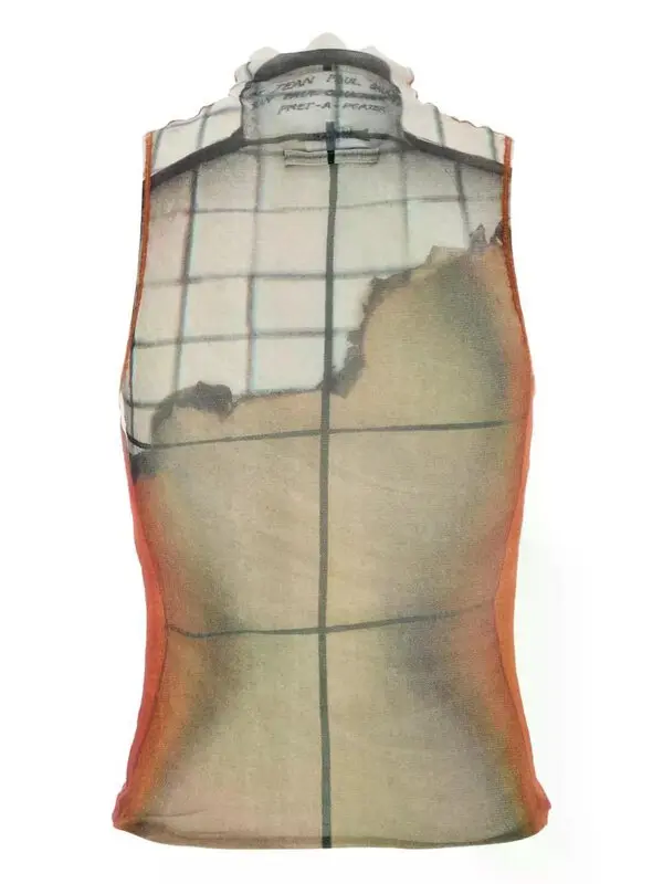 JEAN PAUL GAULTIER Printed High-neck Sleeveless Top