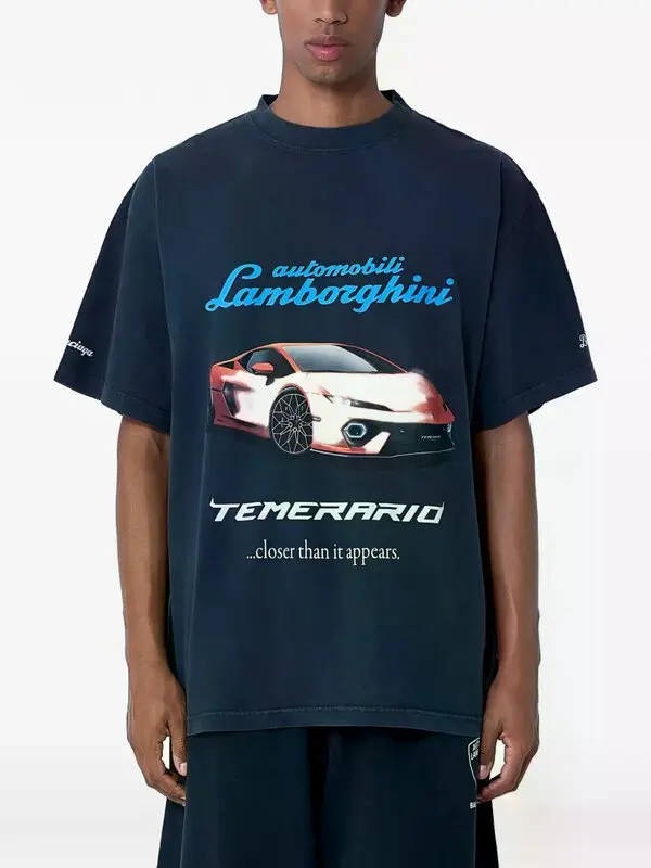 Balenciaga Lamborghini-print Crew-neck T-shirt