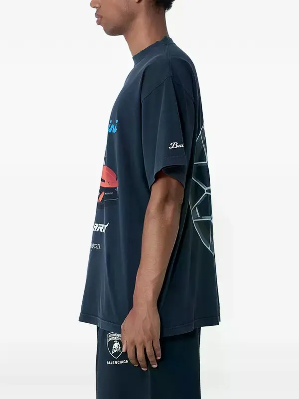 Balenciaga Lamborghini-print Crew-neck T-shirt