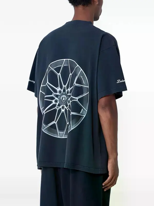 Balenciaga Lamborghini-print Crew-neck T-shirt