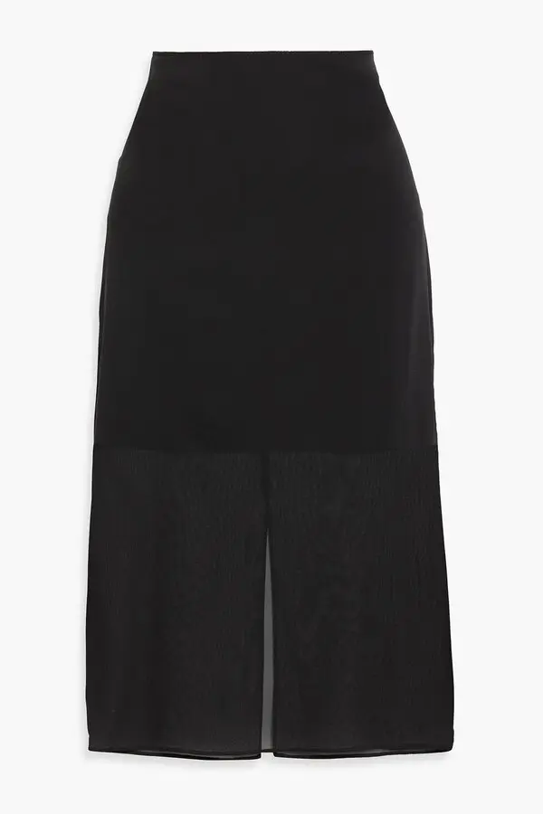 Vince Silk-blend Chiffon Midi Skirt