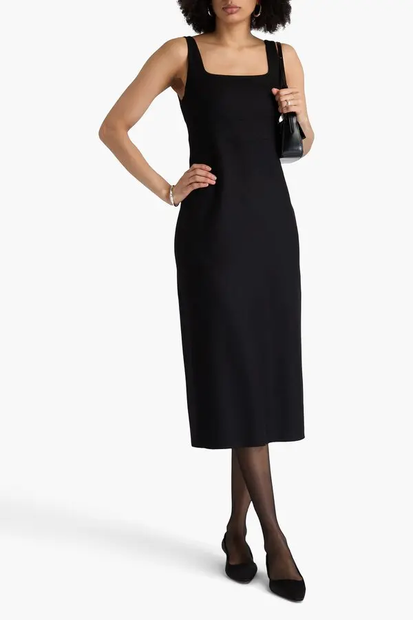 Vince Wool-blend Flannel Midi Dress