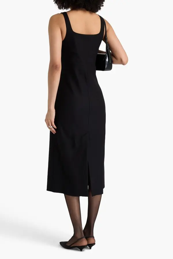Vince Wool-blend Flannel Midi Dress