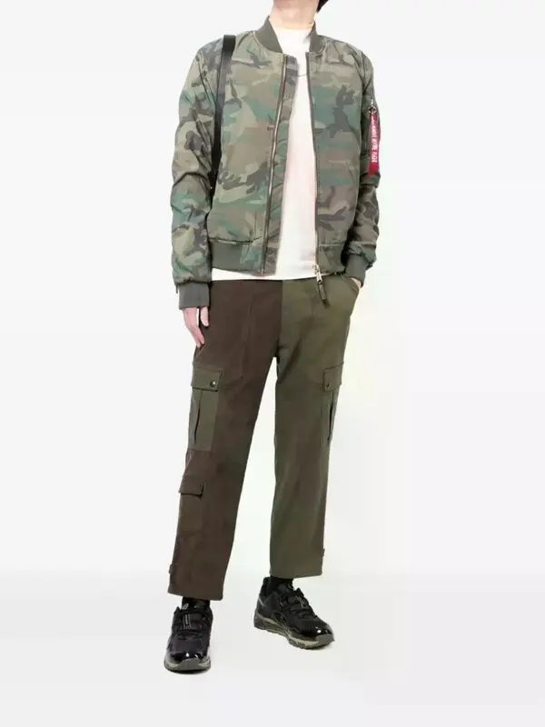 Alpha Industries Camouflage Zip-up Bomber Jacket - Green