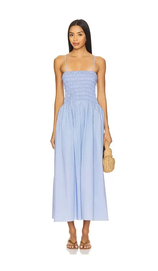 faithfull the brand blue midi dress Faithfull The Brand Margot Midi Dress main image 1