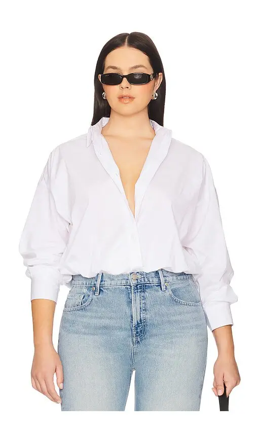 Good American Poplin Bubble Shirt