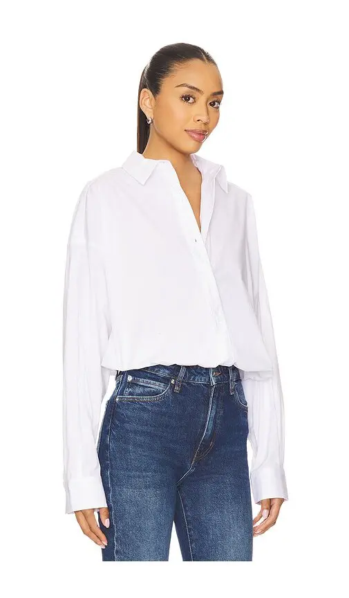 Good American Poplin Bubble Shirt