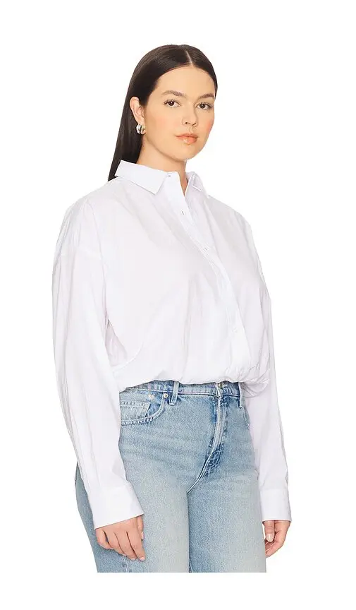 Good American Poplin Bubble Shirt