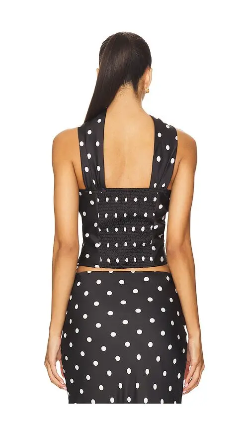 RUNAWAY THE LABEL Blaine Top - Black Polka