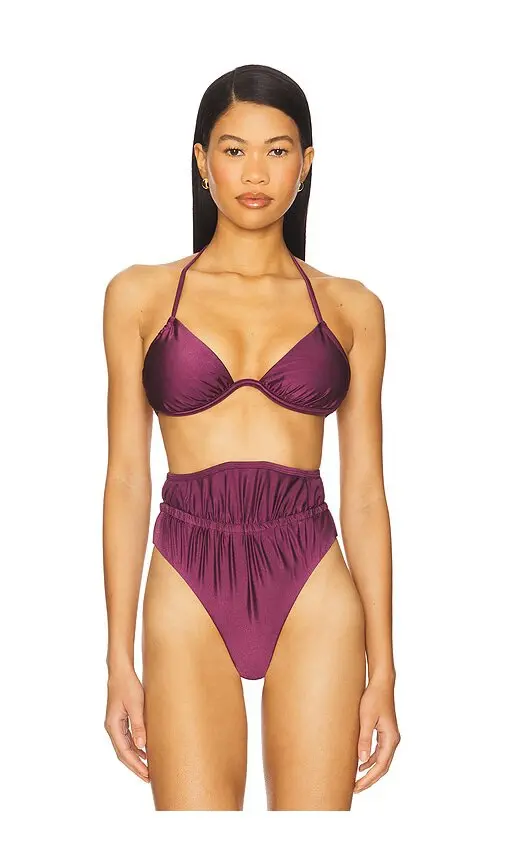 ANDREA IYAMAH Gadu Bikini Top - Eggplant