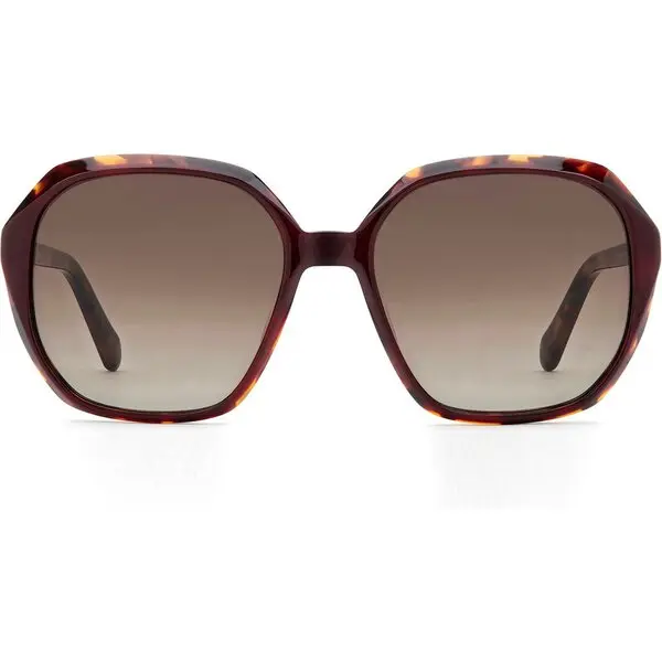Fossil 54mm Gradient Octagon Sunglasses - Burgundy Havana