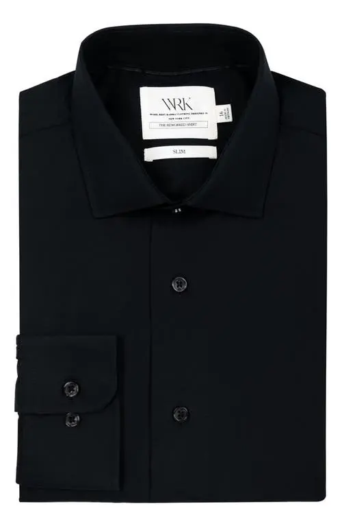 W.R.K Slim Fit Solid Reworked Dress Shirt - Black
