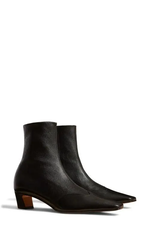 Khaite Nevada Square Toe Bootie - Black