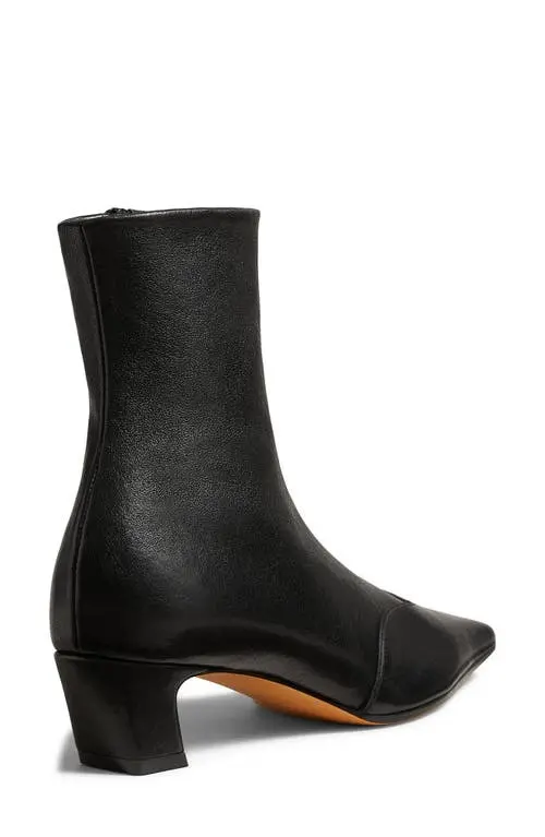 Khaite Nevada Square Toe Bootie - Black