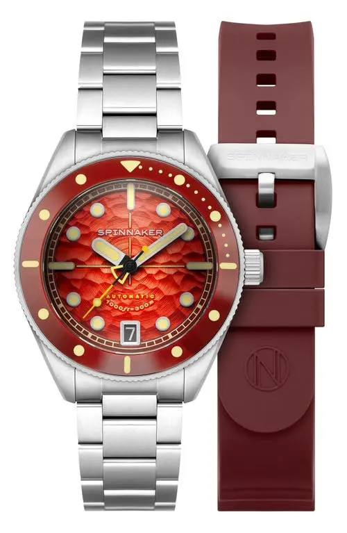 SPINNAKER Challenger Automatic Bracelet Watch - Red
