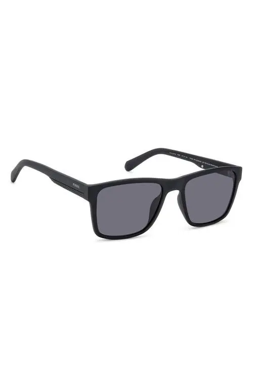 Fossil 56mm Square Sunglasses - Matte Black/ Grey