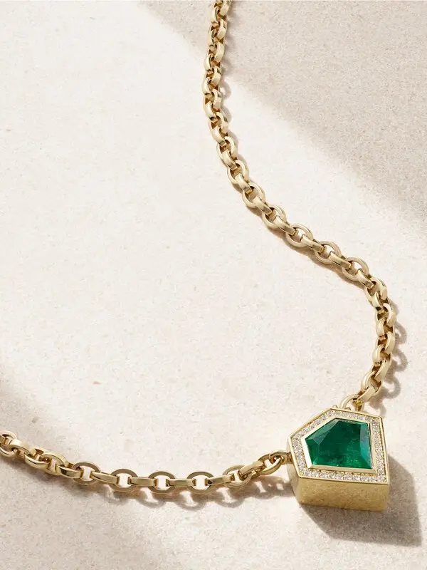 KOLOURS JEWELRY 14k Emerald And Diamond Pendant Necklace - Gold