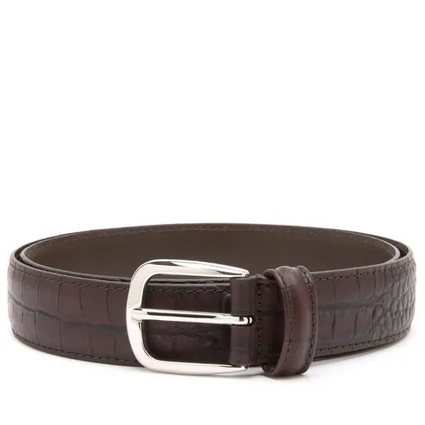 Anderson's Alligator Print Leather Belt - Brown
