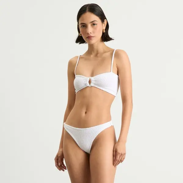 Hunza G Mistry Crinkle Bikini With Pearly Hoop