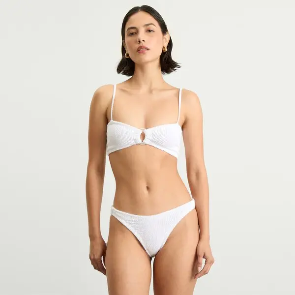 Hunza G Mistry Crinkle Bikini With Pearly Hoop