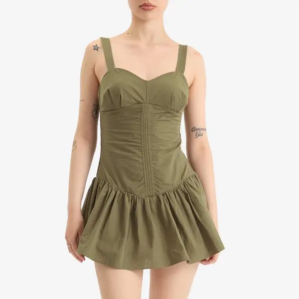 PEACHY DEN Dylan Romper Dress - Leaf
