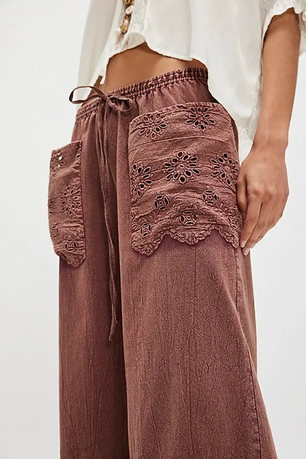 Free People Eyelet Detail Bloomers - Brown
