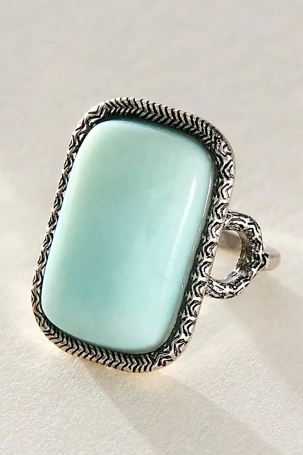 Free People Wolf Ring - Silver Amazonite