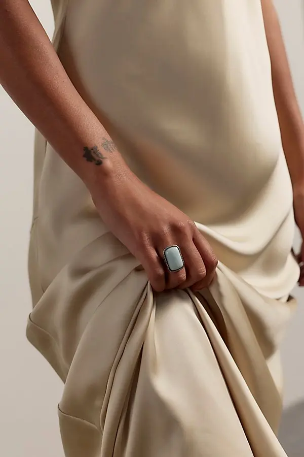 Free People Vintage-inspired Wolf Ring - Silver Amazonite
