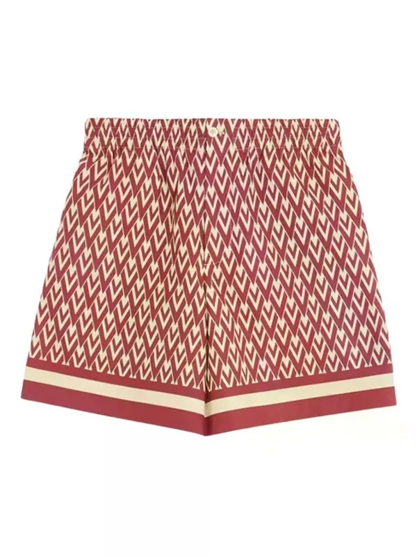 Valentino Garavani All-over V-print Bermuda Shorts - Red