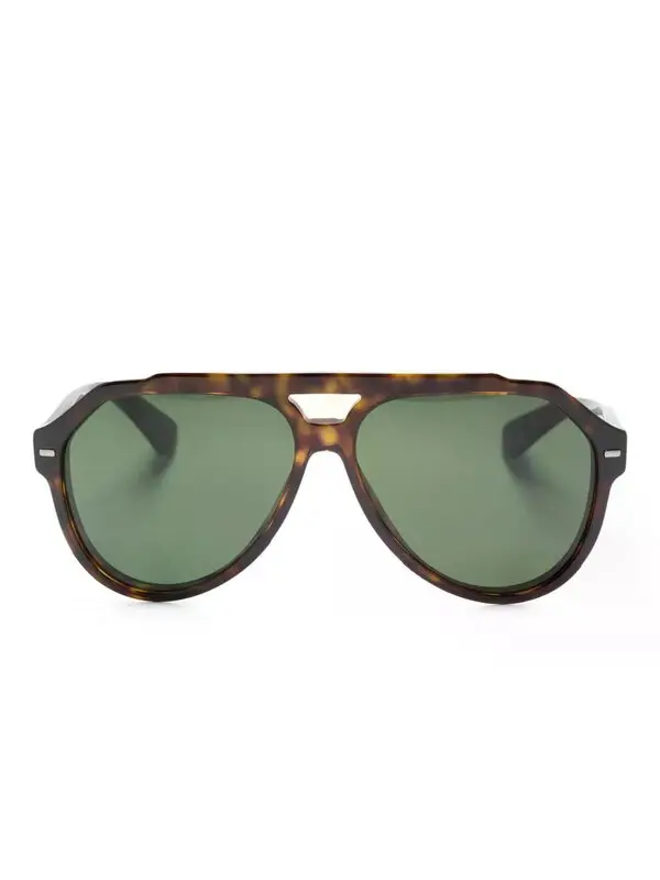 Dolce & Gabbana Lusso Sartoriale Pilot-frame Sunglasses - Brown