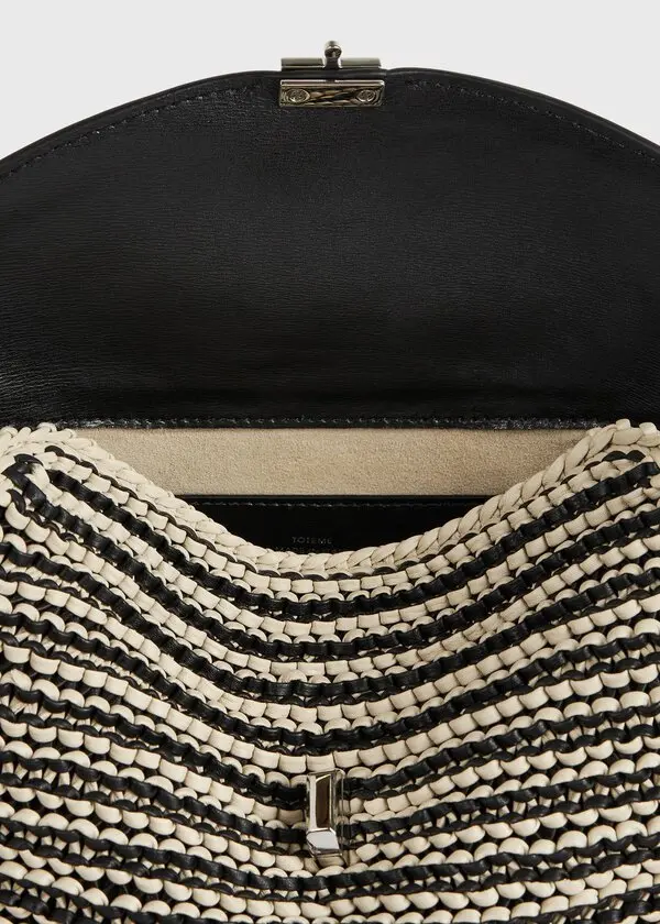 TOTEME T-lock Woven-leather Clutch - Black