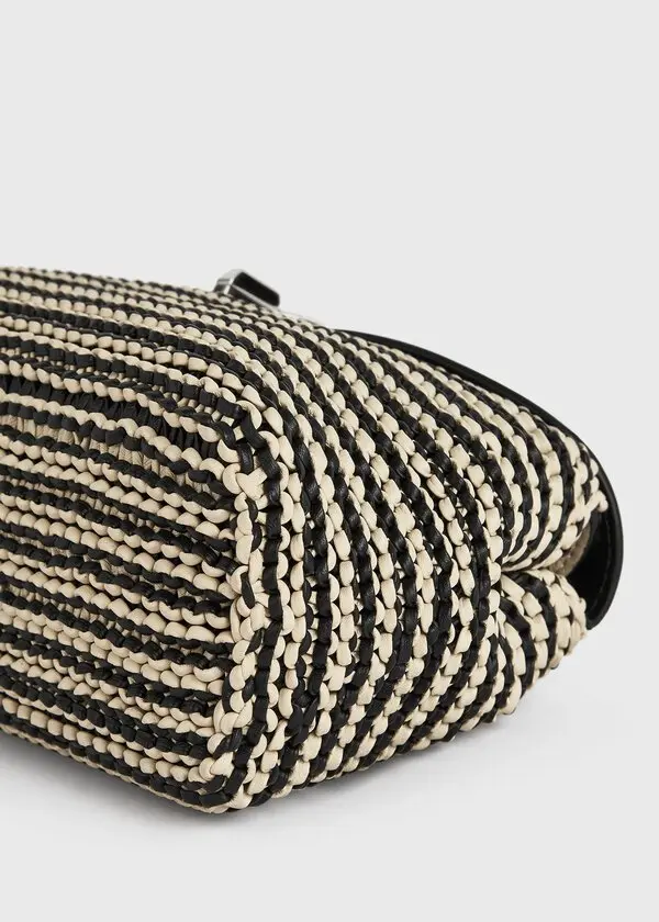 TOTEME T-lock Woven-leather Clutch - Black